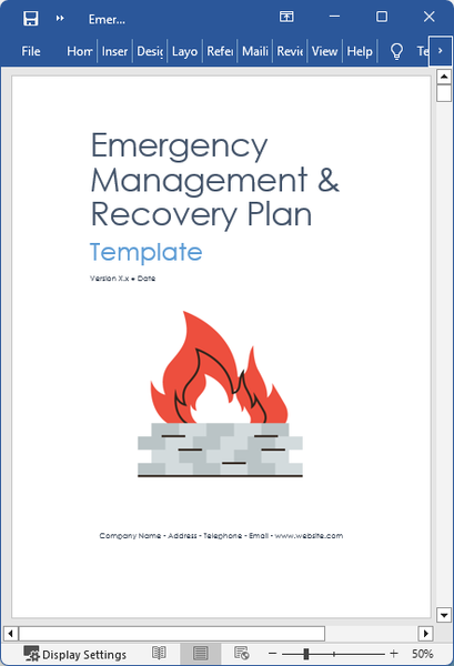 Emergency Management and Recovery Plan Templates (MS Word + Excel ...