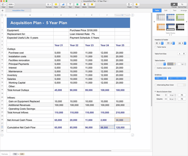 Acquisition Plan template (Apple Pages and Numbers) – Klariti Template Shop