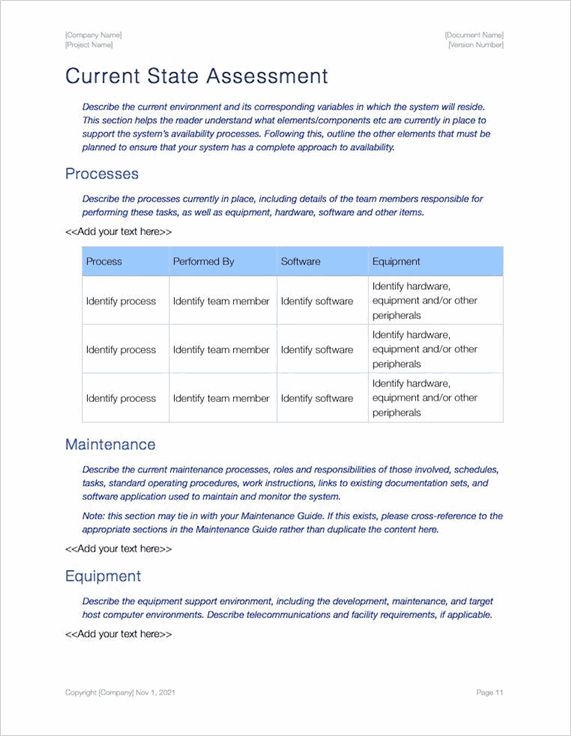 Availability Plan Template (Apple iWork Pages) – Klariti Template Shop