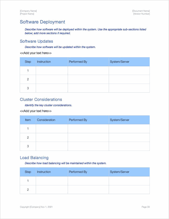 Availability Plan Template (Apple iWork Pages) – Klariti Template Shop