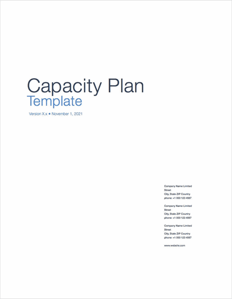 Capacity Plan Template (Apple iWorks) – Klariti Template Shop