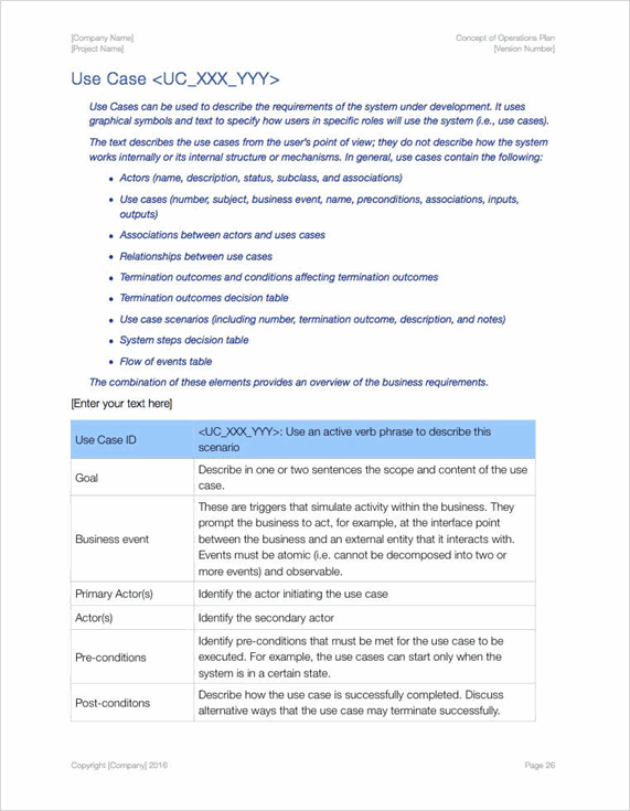 Concept of Operations Template (Apple iWorks Pages) – Klariti Template Shop