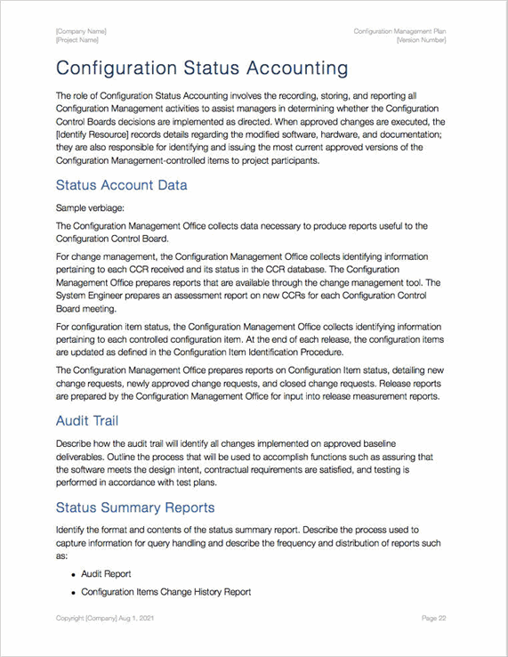 Configuration Management Plan Templates (Apple) – Klariti Template Shop