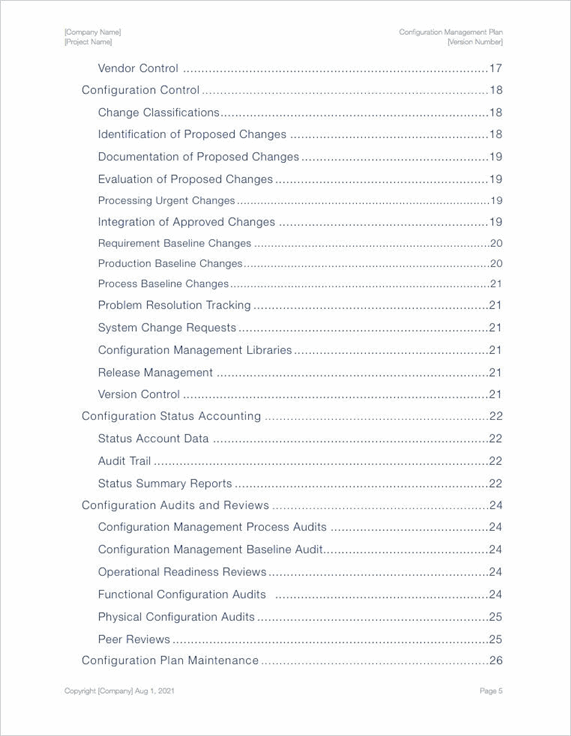 Configuration Management Plan Templates (Apple) – Klariti Template Shop