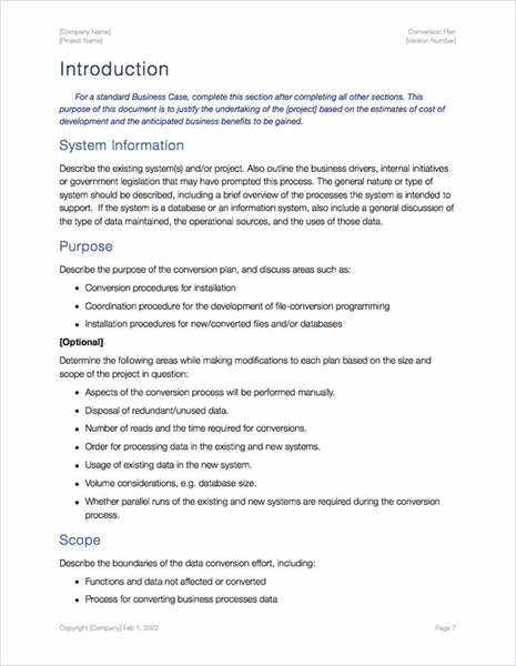 Conversion Plan Template (Apple iWork Pages) – Klariti Template Shop