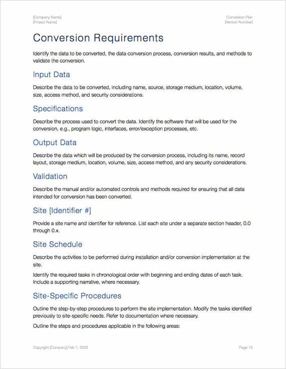 Conversion Plan Template (Apple iWork Pages) – Klariti Template Shop