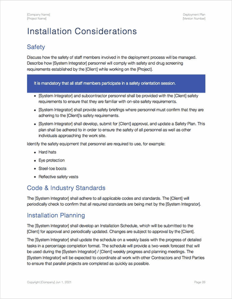Deployment Plan Template (Apple) – Klariti Template Shop