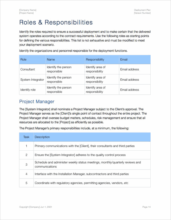 Deployment Plan Template (Apple) – Klariti Template Shop