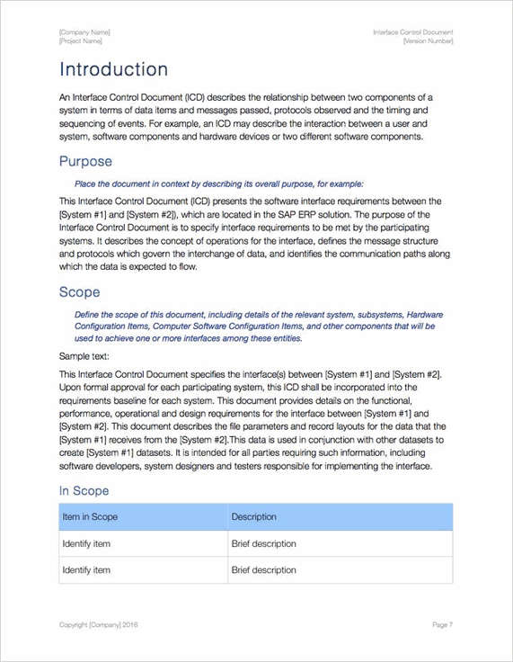 Interface Control Document Template (Apple) – Klariti Template Shop