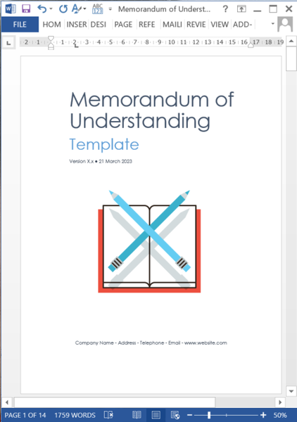 Memorandum of Understanding Template – Klariti Template Shop