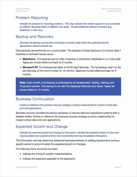 Service Level Agreement Templates (Apple Pages & Numbers) – Klariti ...