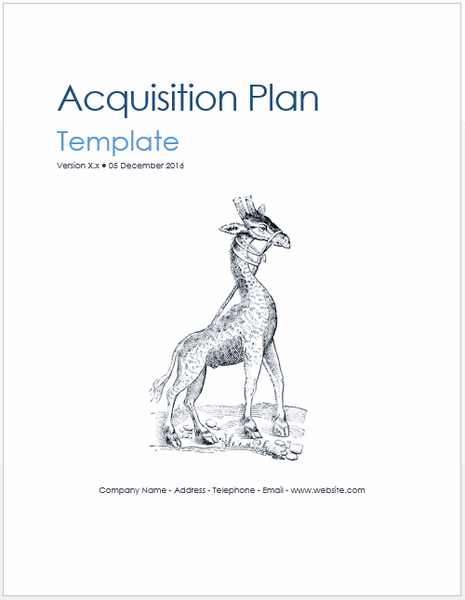 Acquisition Plan Template (MS Office) – Klariti Template Shop