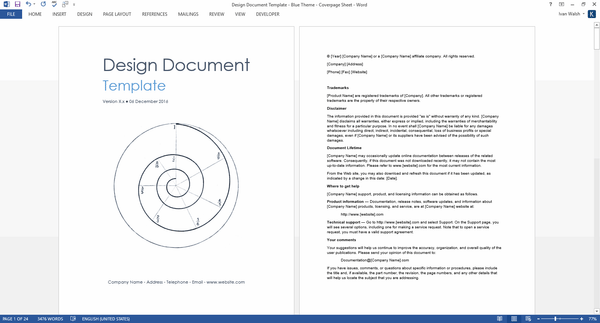 Design Document Template (MS Office) – Klariti Template Shop
