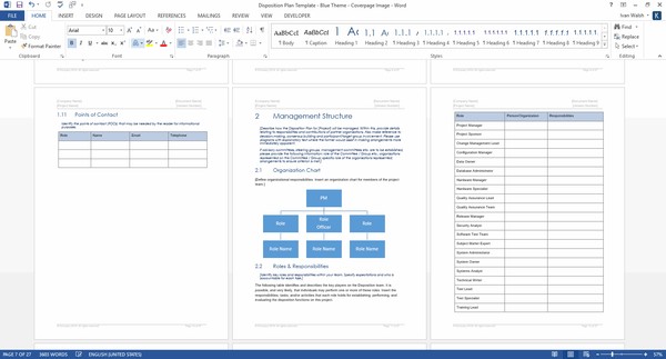 Disposition Plan Templates (MS Office) – Klariti Template Shop
