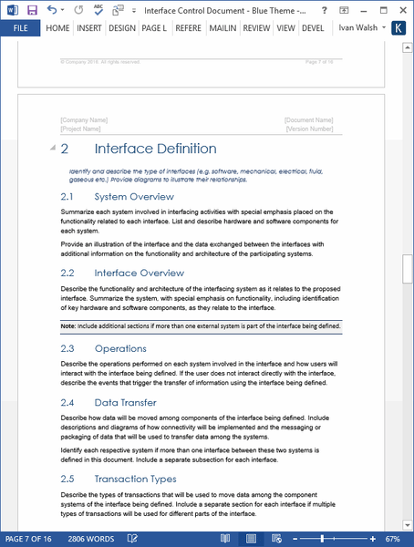 Interface Control Document Template – Klariti Template Shop