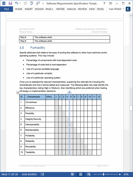 Software Requirements Specifications Templates (MS Word + Excel ...