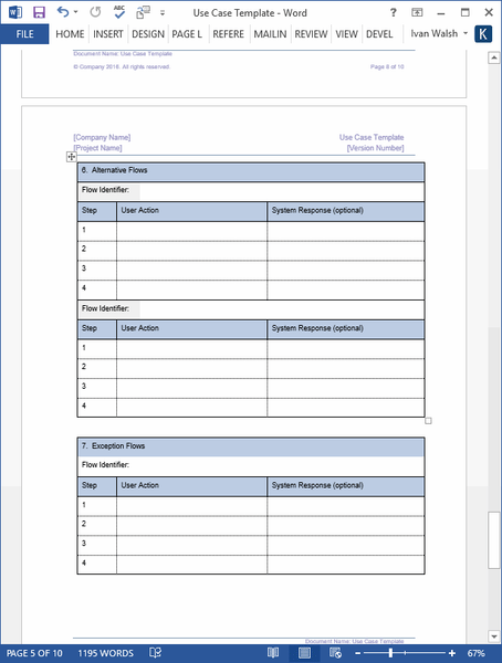 Use Case Templates (Word+Visio) – Klariti Template Shop